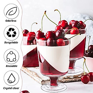 200 Pack 3.5 oz Mini Dessert Cups with Spoons Clear Plastic Parfait Appetizer Cups Small Appetizer Shooter Cups Disposable Mini Plastic Mousse Cups Pudding Fruit Ice Cream Cups for Wedding Party