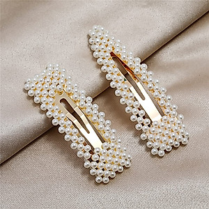 Women Hair Accessories 18PCS Handmade Simulation Pearl Barrettes Clip Set Geometric Flower Bobby hairpin Girls Headwear…