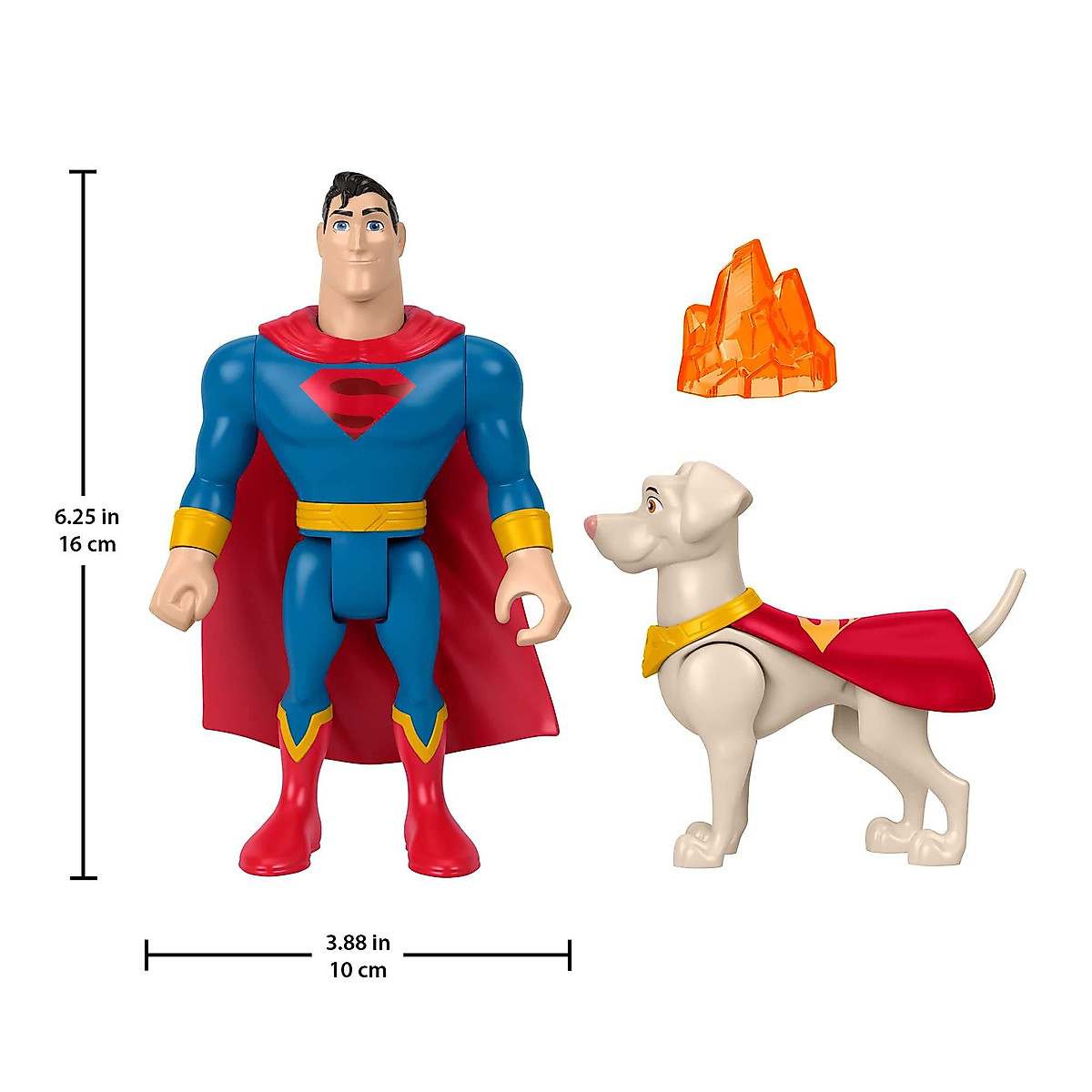 Fisher-Price DC League of Super-Pets Superman & Krypto, Set of 2 poseable Figures with Accessory for Preschool Kids Ages 3 Years and up