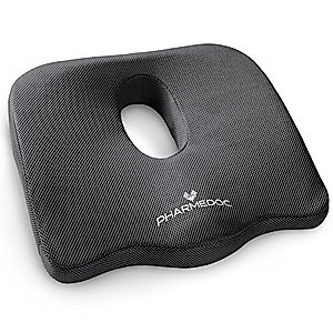 Pharmedoc Seat Cushion, Office Chair Cushions Butt Pillow, Memory Foam Chair Pad for Back, Coccyx, Tailbone, Sciatica Pain Relief Devices, Pressure Relief Seat Cushion
