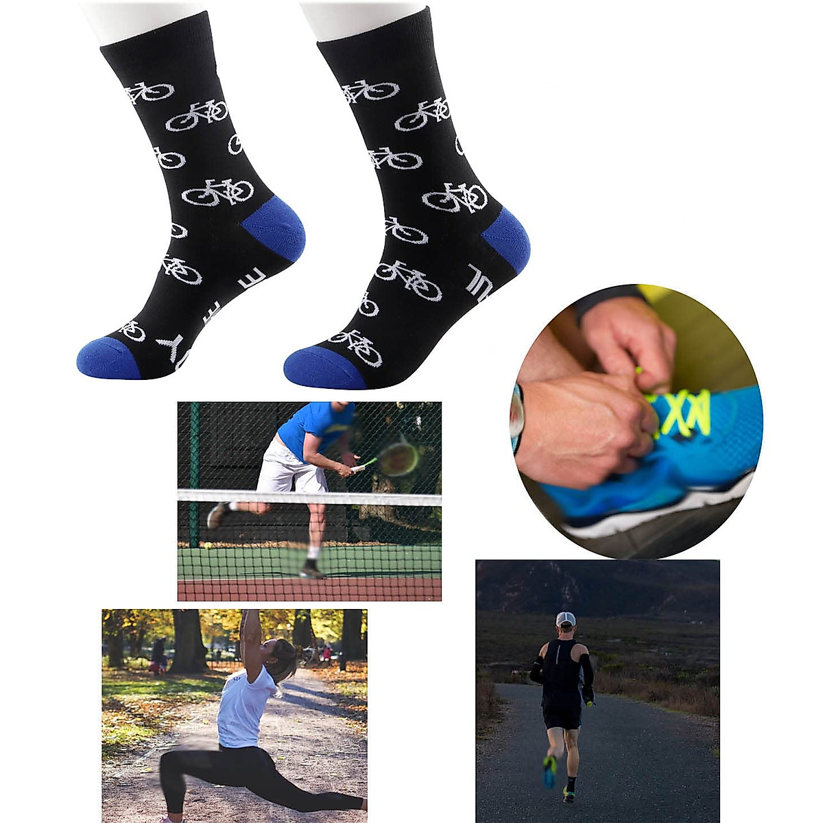 TSOTMO Bicycle Socks Bike Gift Cycling Sport Socks Cyclist Gifts Riding a Bicycle Gift Life Is Beautiful Enjoy The Ride Socoks For Bicycle Lovers (Life Ride)