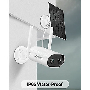 ANRAN Security Cameras Wireless Outdoor - 2K Solar Security WiFi Camera, Night Vision, IP65 Waterproof, Smart Siren, PIR Human Detection, 2-Way Talk, Work with Alexa, Home Surveillance, S1 White