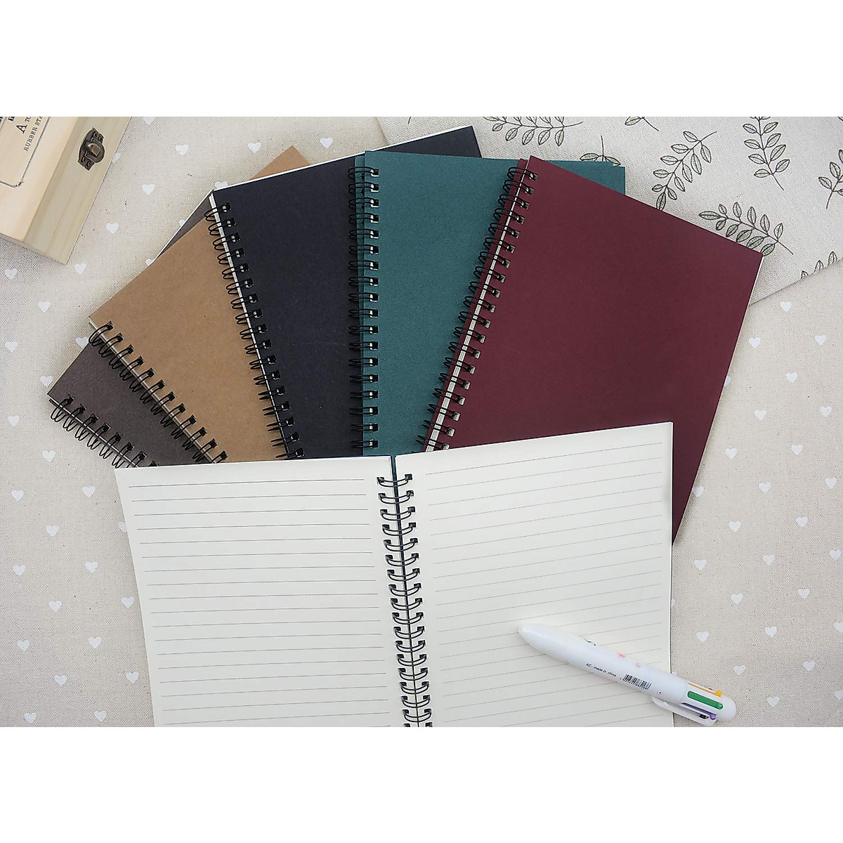Spiral Notebook, 6 Pcs A5 Craft Softcover 8mm Ruled 6 Color 60 Sheets -120 Pages Journals for Study and Notes(6 color)