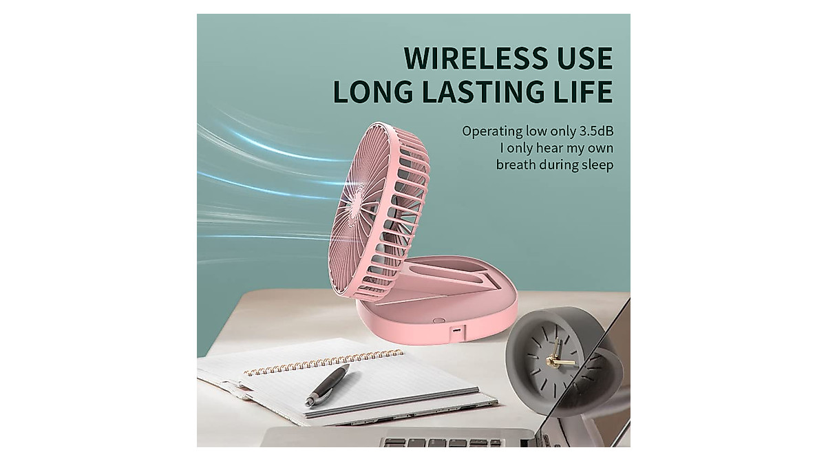 Portable 7 Inch DEPOZA Travel Fan - Quiet & Rechargeable