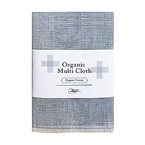 Nawrap Organic Multi Cloth, 13.5 x 13.5 inch, Made from Organic Cotton, Durable, Quick-Drying, and Absorbent, Natural Blue