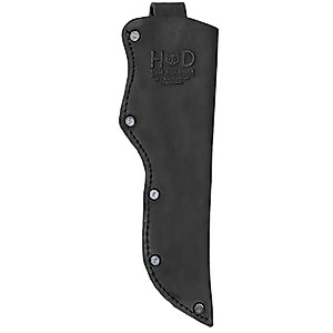 Hide & Drink, Thick Sheath for Mora Knife with Belt Loop, Knife Sheath, Rustic Holster, Camping Accessory, Tactical Case, Full Grain Leather, Handmade, Charcoal Black