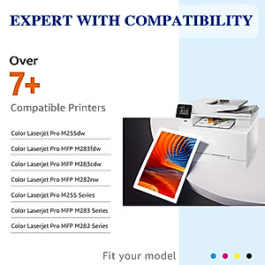 HaloFox Compatible Toner-Cartridge Replacement for HP 206A W2110A 206X W2110X for HP Color Pro MFP M283fdw M255dw M283cdw M283 M255 Printer Toner (Black Cyan Yellow Magenta, 4-Pack)