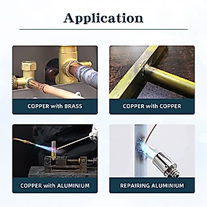 16"Copper Brazing Rods，10 Sticks Low Temperature Copper Rod ，Phosphor Copper Solder Self Fluxing Welding Brazing Rods Sticks for Copper Hvac Refrigerator，Oven，Copper Pipes