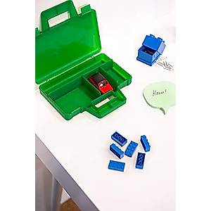 ROOM Copenhagen, Lego Sorting Box to-Go - Travel Case with Organizing Dividers - Blue