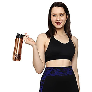 Pure Copper Water Bottle with Sipper, 900 Ml Capacity (30.4 US Fl Ounce) For Ayurveda Health Benefits