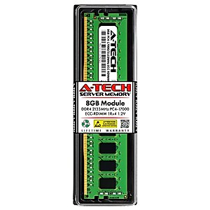 A-Tech 8GB RAM Replacement for Micron MTA18ASF1G72PZ-2G1A2 | DDR4 2133MHz PC4-17000 1Rx4 1.2V ECC RDIMM Registered 288-Pin DIMM Memory Module