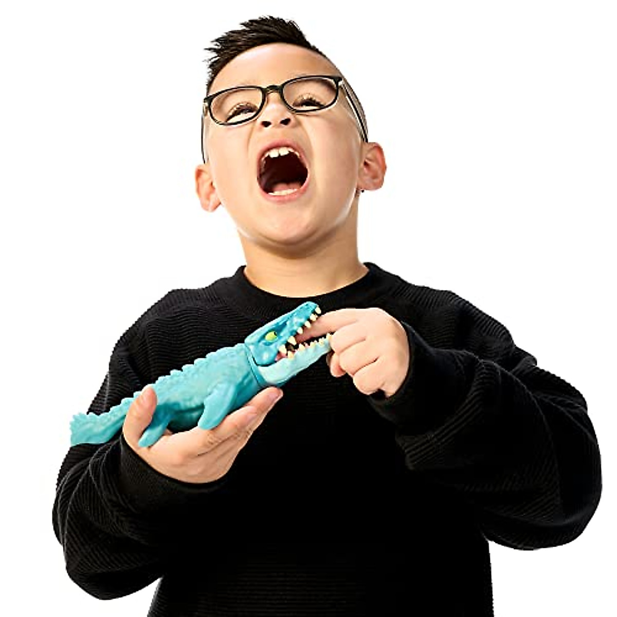 Heroes of Goo Jit Zu Jurassic World Hero Pack, Mosasaurus, 4.5" Long - Stretchy, Squishy Dinosaur Figure with Chomp Attack Action and Unique goo Filling.