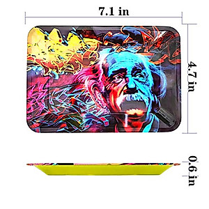 Metal Serving Tray-Elegant Metal Serving Tray-7.1 x 4.7 x 0.6-inch Large Serving Platter with Pattern Print Materials and Durable Design