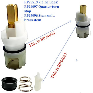 RP25513 RP24096 Faucet Stem Assembly Compatible with Delta Two Handle Faucet Repair Kit with RP4993 Seat and Spring (2)