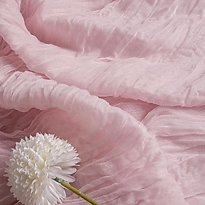 Leetaltree 2 Pack Pink Cheesecloth Table Runner, 35x120 Inch Boho Rustic Cheese Cloth Table Runner, Decorative Table Runners for Bridal Baby Shower Decorations or Wedding Table Decorations