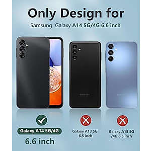 FNTCASE for Samsung Galaxy A14-5G Case: Shockproof Silicone Protective Phone Case with Built-in Screen Protector - Slim Dual Layer Rugged Sturdy Drop Proof TPU Protection Cover (Navy Purple)