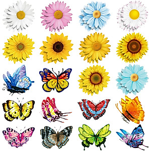 40 Pieces Sunflower Cutouts Butterfly Cutouts Classroom 3D Bulletin Board Decoration Gerbera Daisy Cutouts for School Early Childhood Teacher Student School Wall Birthday Party Decoration