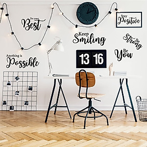 Leinuosen 25 Pcs Vinyl Wall Quotes Stickers Inspirational Quotes Decal Motivational Decor Wall Sticker Positive Saying Wall Art Decor for Bedroom Living Room Office DIY Art