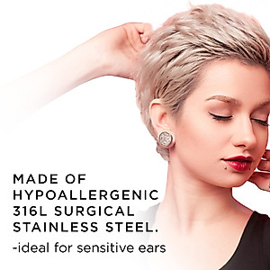 Pierce2GO Rose Gold Plated Sandpaper Ear Plugs Tunnels Stainless Steel Ear Gauges Plugs Tunnels Expanders Earrings with screw on/off closure - Unique Body Piercing