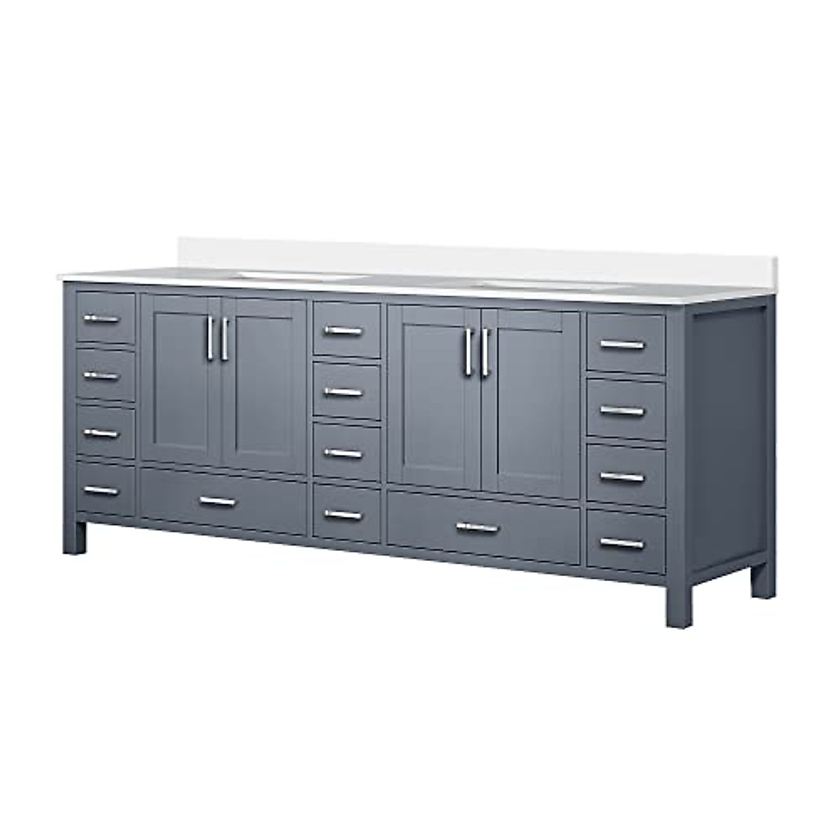 Bell+Modern Big Sur 84 in. W x 22 in. D Dark Grey Bath Vanity and Cultured Marble Top