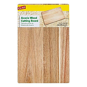 Glad Acacia Wood Cutting Board for Kitchen | Small Reversible Solid Butcher Block | Cooking Supplies for Chopping, Carving, and Serving, 11 x 7 Inches, BROWN