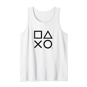 PlayStation PS5 Gamer Controller Icons in Classic Black Tank Top