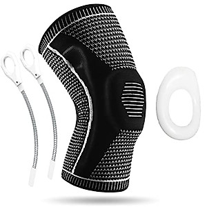 Crethinkaty Knee Brace wth Patella Gel Pads and Side Stabilizers, Professional Compression Knee Sleeves for Meniscus Tear/Arthritis Pain/Ligament Pain/Tendon Injury/Joint Pain/Sport