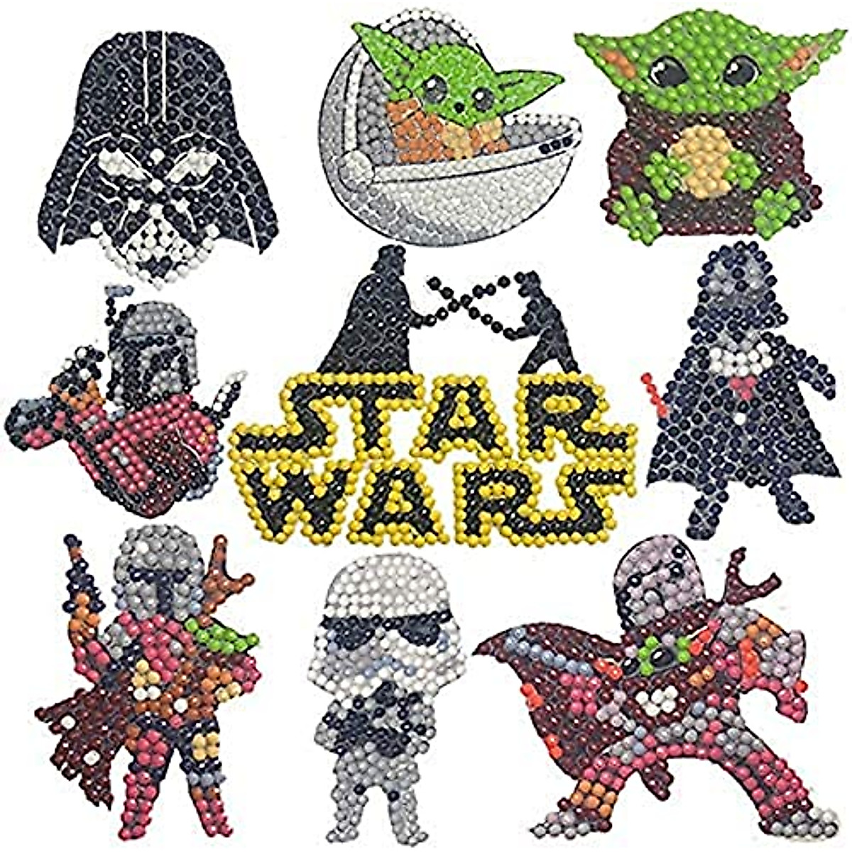 Diamond Painting Stickers Kits for Kids, Paint by Numbers Diamonds for Adult Beginners,DIY 5D Diamond Art Mosaic Stickers