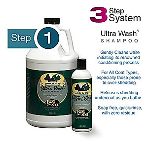 Best Shot Ultra Wash Shampoo with Pet Coat Release Technology, Coat and Skincare Product for Dogs, Horses, and Cats, Soap-Free, Quick-Rinsing, 16 Ounces Bottle