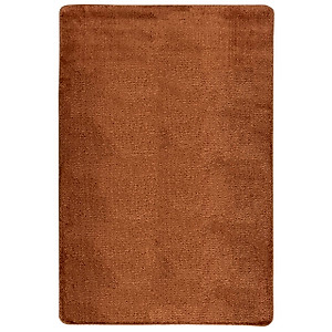 Euro Collection Solid Color Area Rug Rugs Slip Skid Resistant Rubber Backing Machine Washable More Color Options Available (Burnt Orange, 3'3" x 4'11")