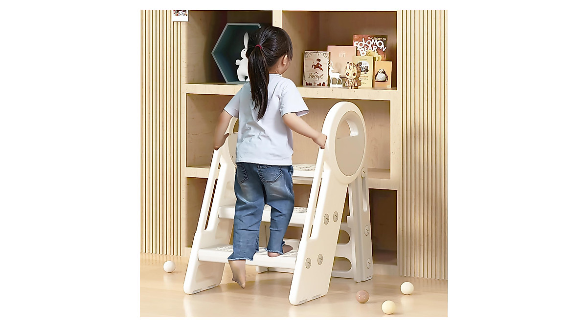 Nisorpa Toddler Step Stool - Safe, Foldable Kid’s 3-Step Ladder