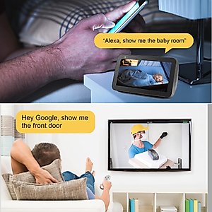 Sieke 1080P Smart Two-Way Audio Video Baby Monitor Camera Phone Access with Movement Sensor Night Version Infrared Camera Work with Amazon Alexa Echo and App for Baby, Pets, Elderly