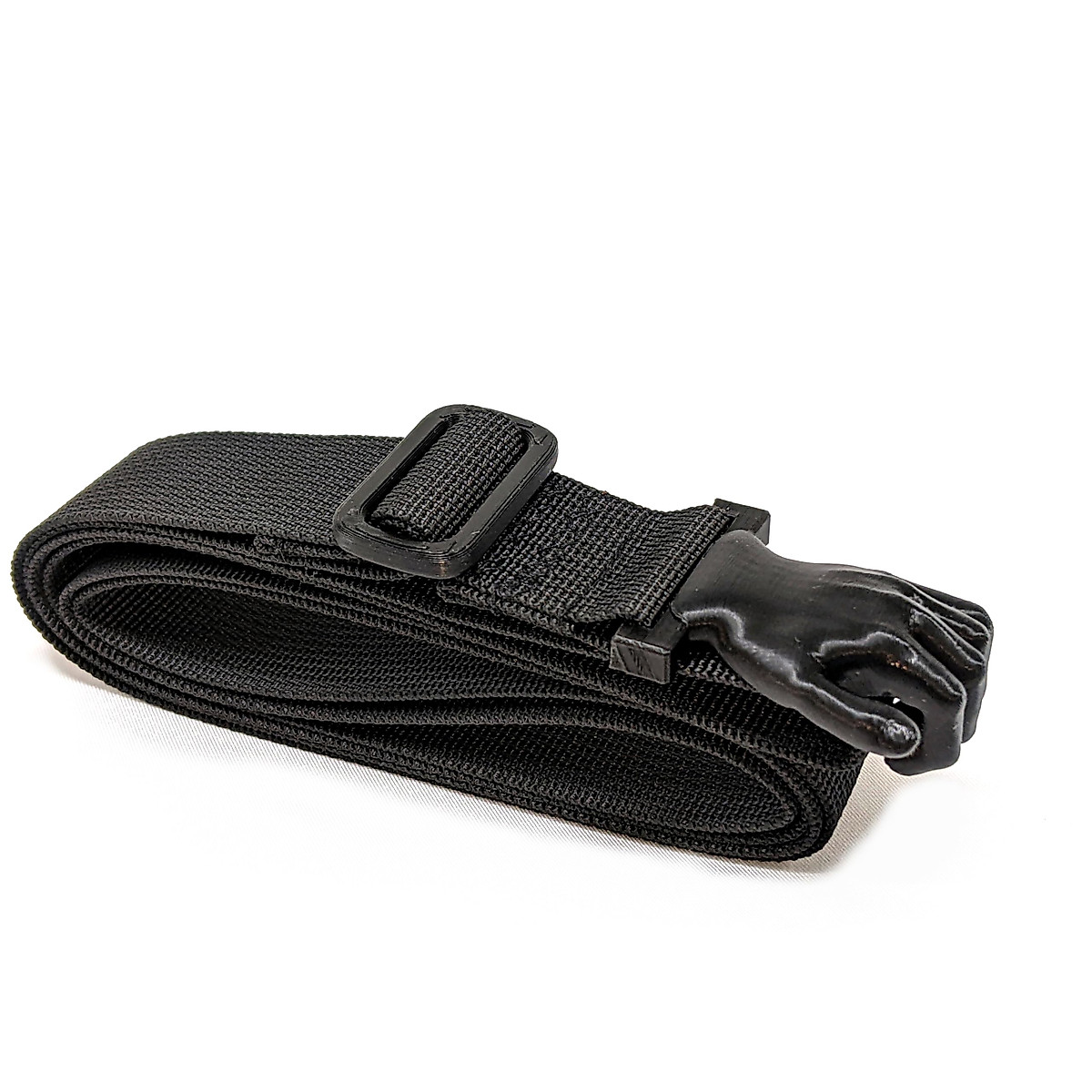 Nylon Tali Strap for Guitar, Vihuela, Guitarron, Requinto. Plastic Sound Hole Hook w/Hand Design (Black)