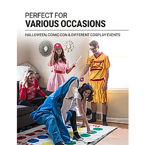 Costume Agent Left Shark Perry Live Dancing Mascot Zip Jumpsuit Halloween Cosplay (Blue)