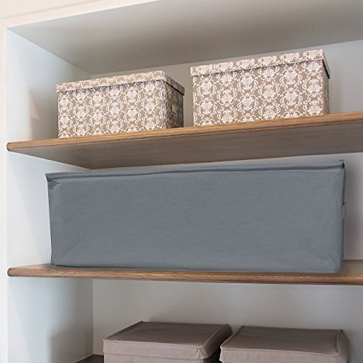 Sorbus Jumbo Foldable Storage Organizer Bag, Great for Clothes, Blankets, Closets, Bedrooms, and More, Canvas (Closet Storage Bag - 1 Pack, Gray)