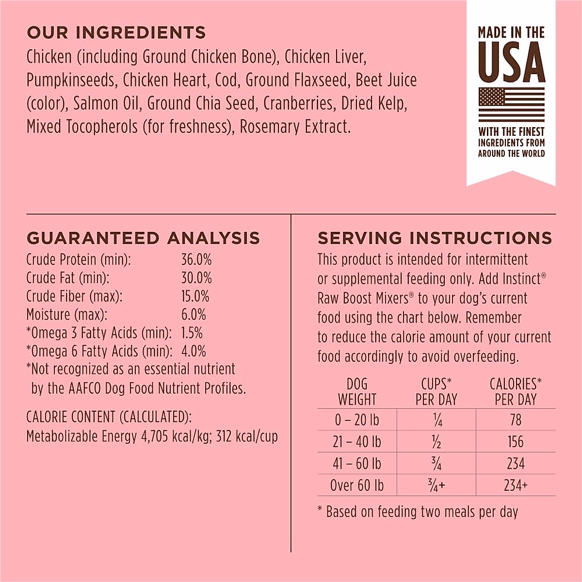 Instinct Raw Boost Mixers Freeze Dried Dog Food Toppers For Dry Food, Grain Free Dog Food Toppers with Chicken For Dogs - Skin and Coat Health, 5.5 oz