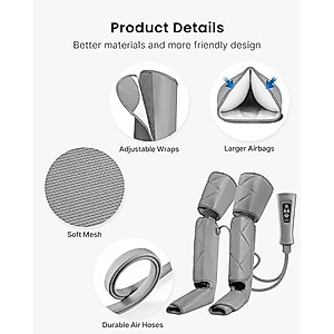 RENPHO Leg Massager FSA HSA Eligible, Air Compression Leg Massager for Circulation Pain Relief, 6 Modes 4 Intensities,Reduce Swelling, Muscles Relaxation Gifts for Men Women