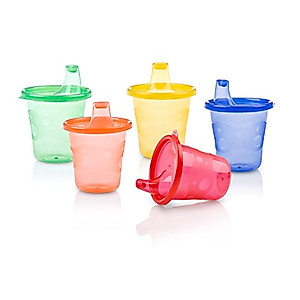 Nuby 4-Pack Wash or Toss Cups with Spout, Colors May Vary