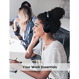 XAPROO USB Headset with Microphone for PC, Computer Headset with Microphone, Comfort-Fit On Ear Business Headset, 3.5 mm Wired Headphones for MS Teams Skype Zoom VoIP Conference Online Class