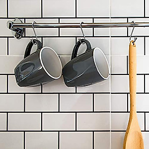 Myfolrena 20-Pack S Hooks for Hanging, 3.4 Inch Metal S Shaped Hook Heavy Duty Hanging Hooks for Pots, Pans, Plants, Bags, Cups, Clothes (Silver)