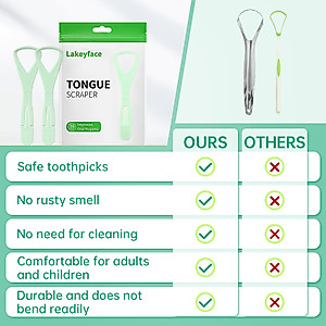 72 Counts Tongue Scrapers, BPA Free Tongue Cleaner Scrapers for Adults & Kids, Plastic Tongue Scrubber with Zipper Bag Great for Oral Hygiene,Easily Fresh Breath On The Go