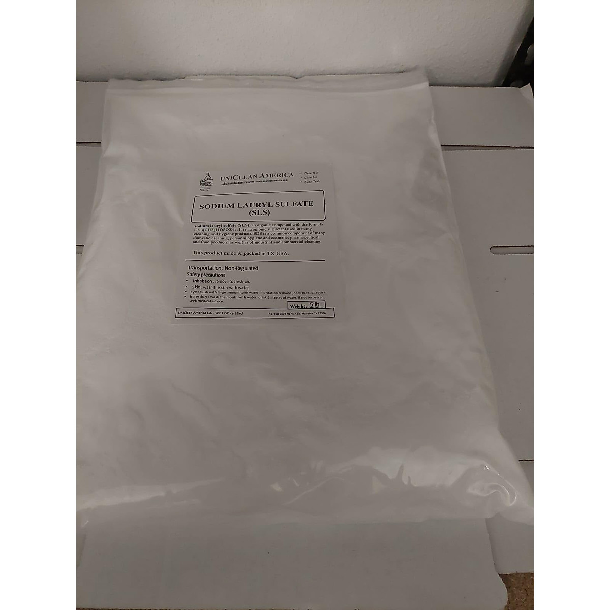 Sodium Lauryl Sulfate (SLS Powder) - Cleaning surfactant Powder - Made in USA - Weight 5lb
