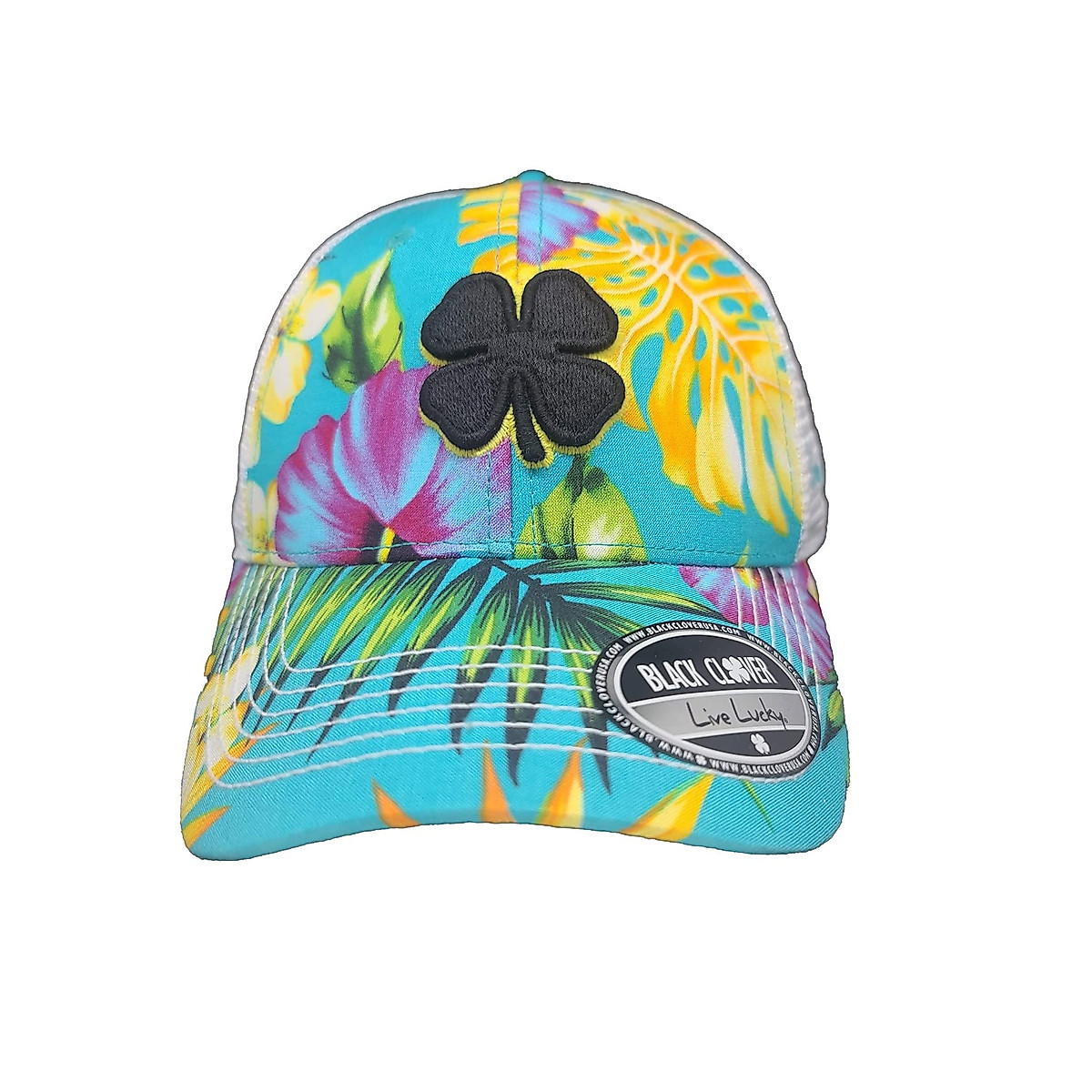 Black Clover Island Lu 5 - Black/Yellow/Tropical/White Mesh - Adjustable