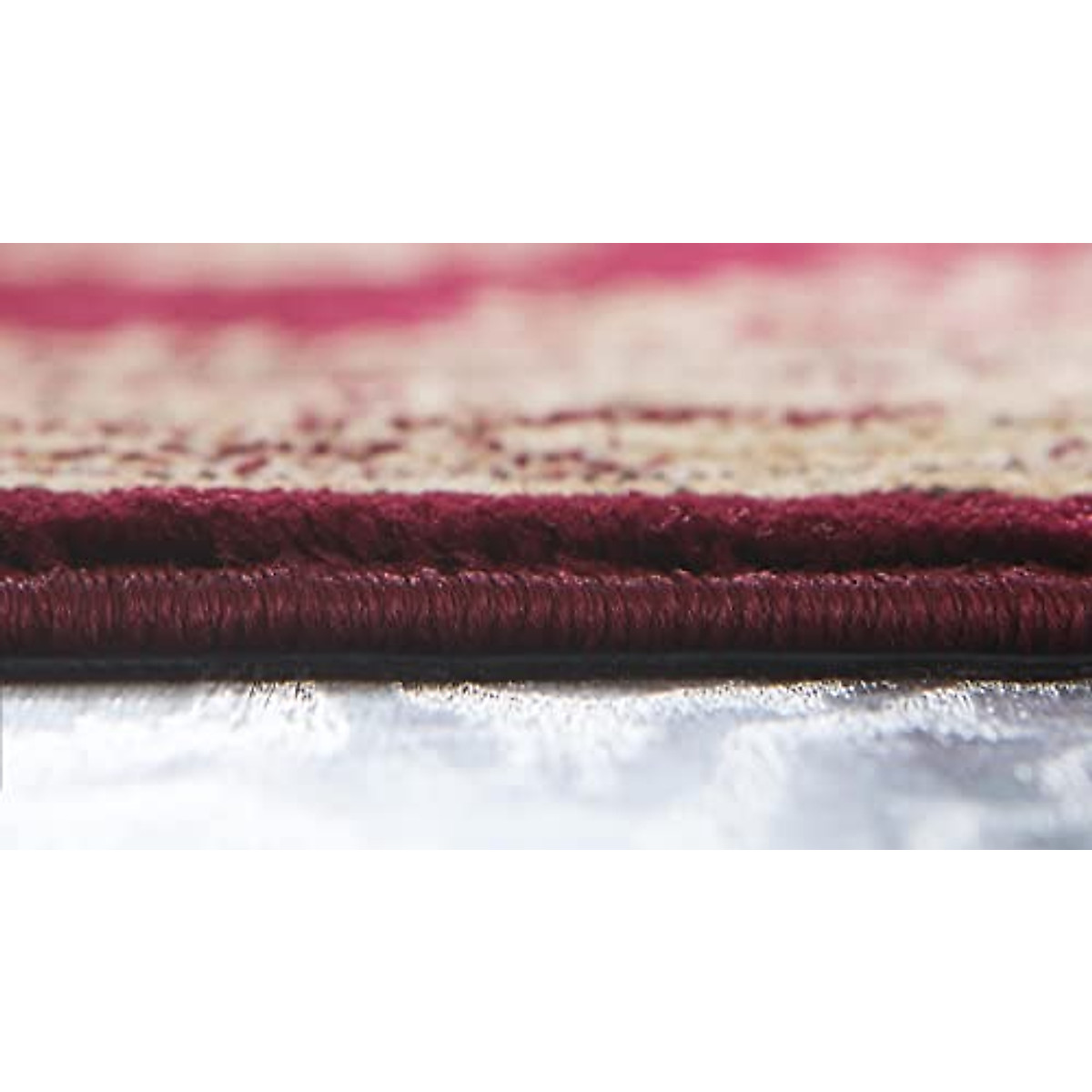 Unique Loom Versailles Collection Traditional Classic Border with Medallion Motif, Area Rug (6' 0 x 6' 0 Round, Burgundy/ Ivory)