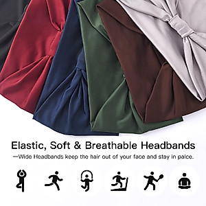 Yeshan Wide Headbands for Women Large African Bandana Headbands Non Slip Boho Headbands Yoga Running Sports Workout Gym Turbans Thick Headbands,Pack of 6