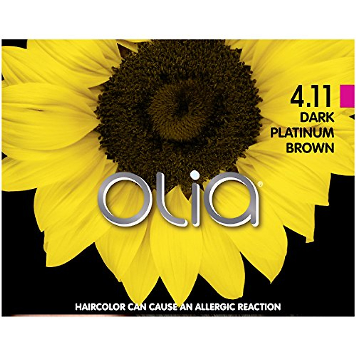 Garnier Olia Ammonia-Free Brilliant Color Oil-Rich Permanent Hair Color, 4.11 Dark Platinum Brown (Pack of 1) Brown Hair Dye (Packaging May Vary)