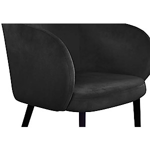 Meridian Furniture Louise Collection Modern | Contemporary Velvet Upholstered Dining Chair with Gold Tipped, Black Metal Legs, 24" W x 23.5" D x 30" H