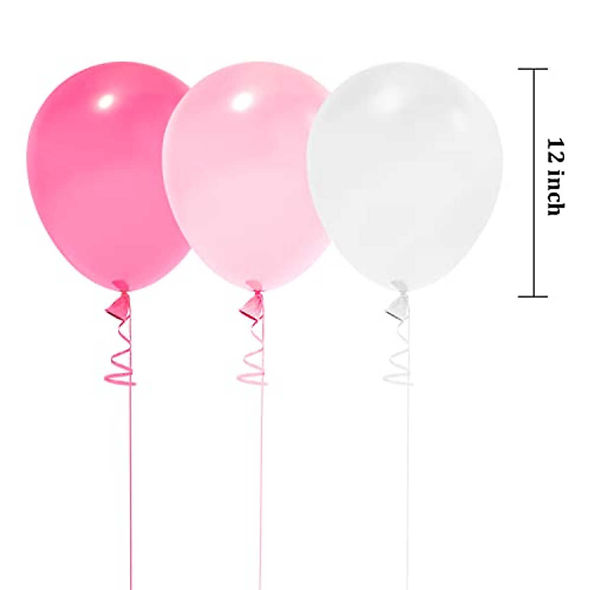 TKEJZu Pink Party Balloons 100 Pcs 12 Inch White and Light Pink and Rose Red Latex Balloons for Valentine’s Day Girls Birthday Party Baby Shower Wedding Engagement Romantic Party Supplies