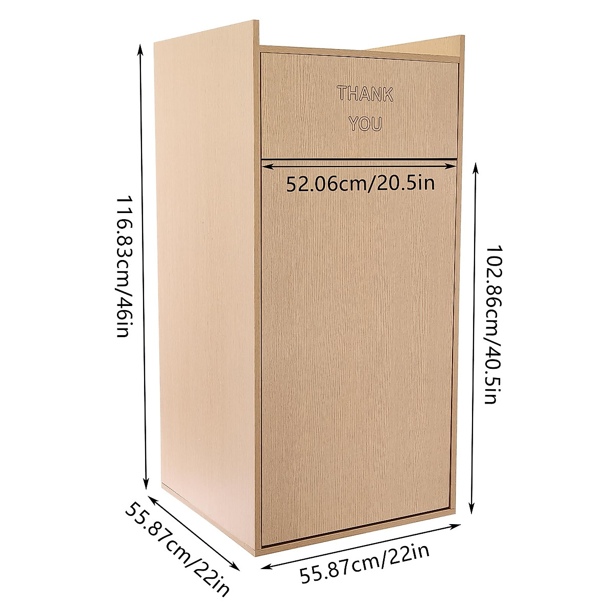 Undercat Trash Can 30L/27.24Qt Commercial Trash Can Thank You Trash Receptacle with Foldable Canvas Trash Bag Garbage Restaurant Trash Can Cabinet (Wood Color)