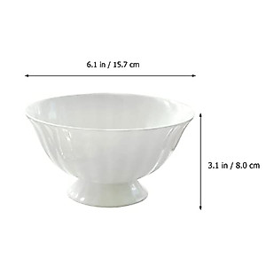 DOITOOL Ceramic Footed Bowl Round Bowl Dessert Display Stand Decorative Fruit Bowl Holder Dessert Bowl for Kitchen Counter Centerpiece Table Decor Fruit Tray ( White )